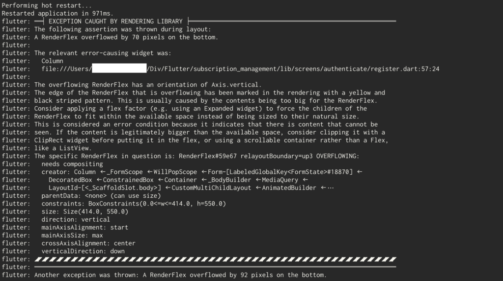 【Flutter】キーボード表示時の RenderFlex overflowed エラーを解消